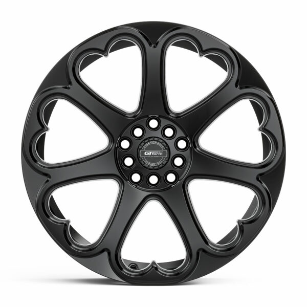 GT FORM HEARTS GLOSS BLACK 18X8.5 5X108 WHEEL & TYRE PACKAGE DEAL - CNC ...