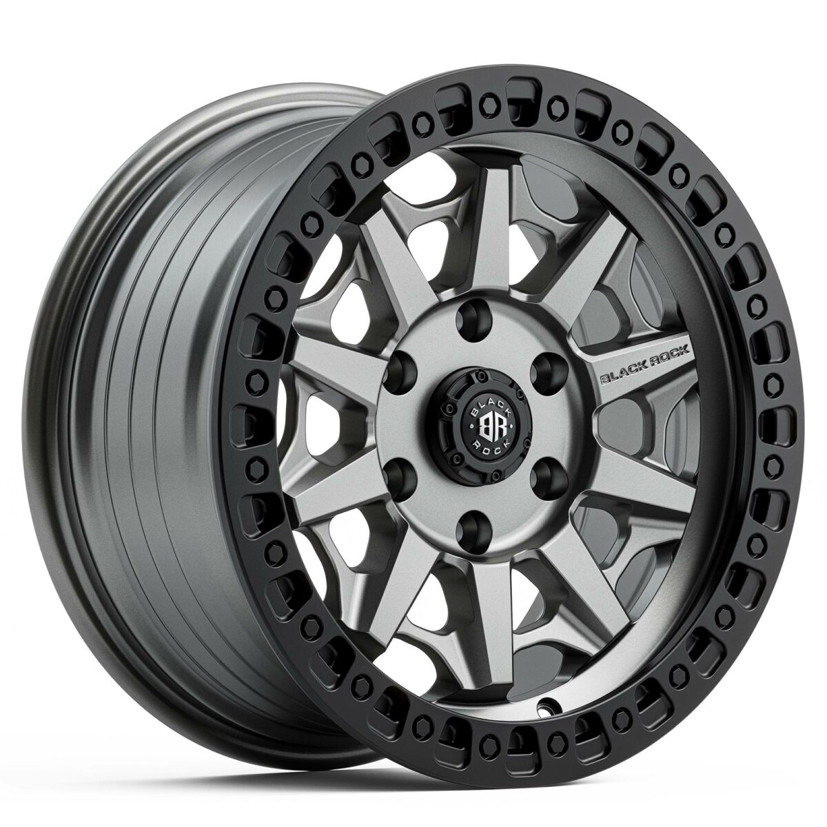 BLACK ROCK CAGE WHEELS GUNMETAL 17X8 6X139.7 4X4 RIMS