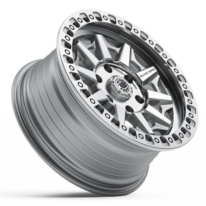 BLACK ROCK CAGE WHEELS SILVER MACHINED 17X8 6X139.7 4X4 RIMS