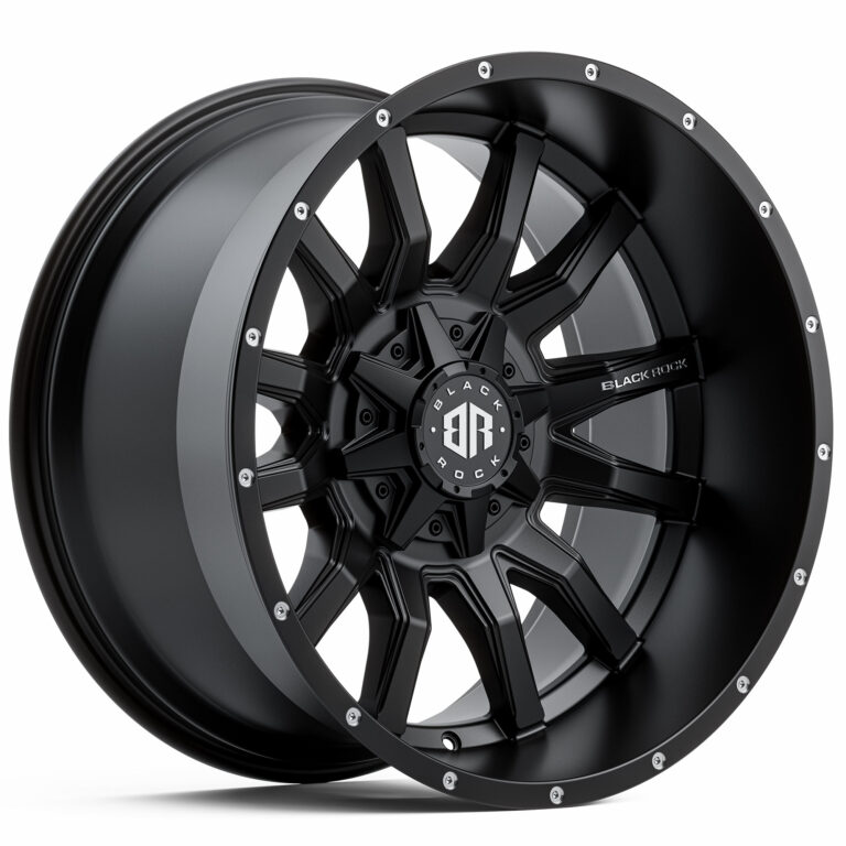 BLACK ROCK PREDATOR SATIN BLACK 22X12 6X139.7 WHEEL - CNC Wheels