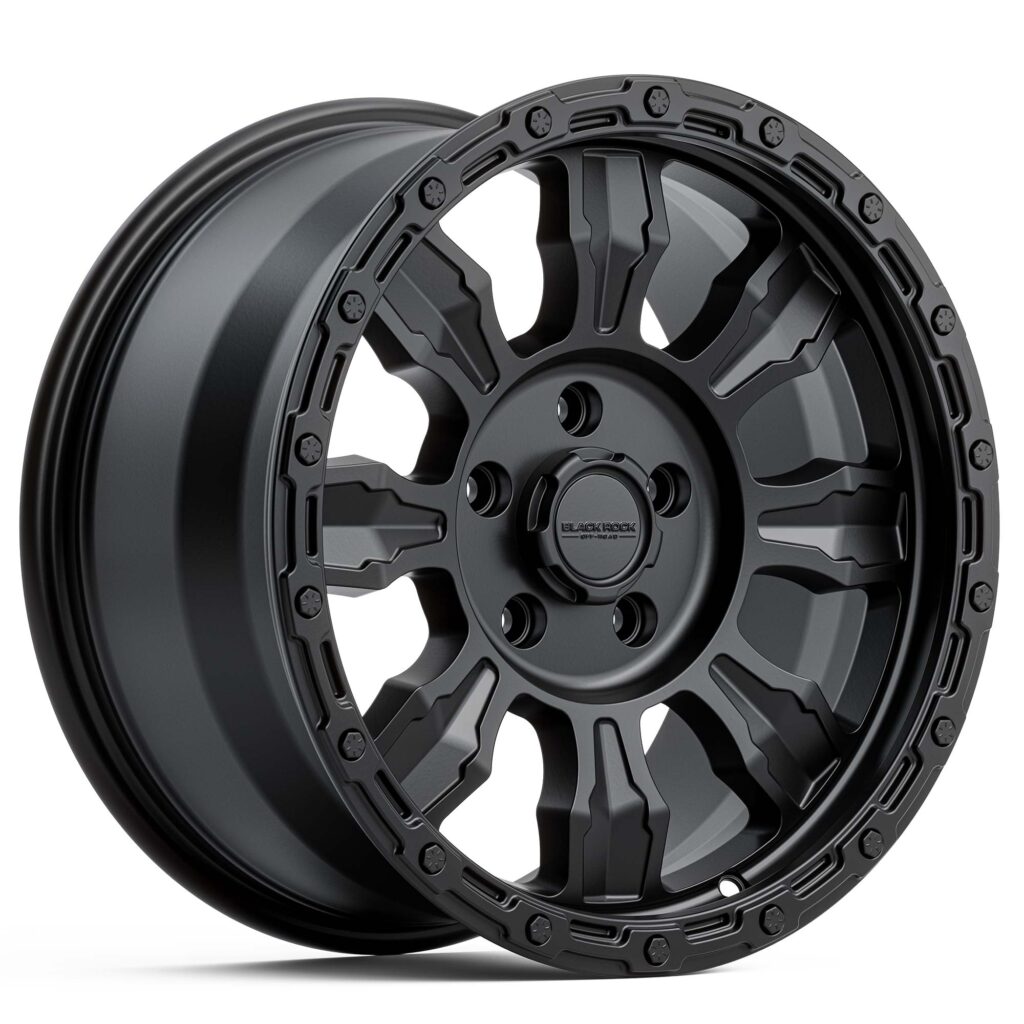 BLACK ROCK VENTURE SATIN BLACK 17X8.5 5X130 WHEEL - CNC Wheels