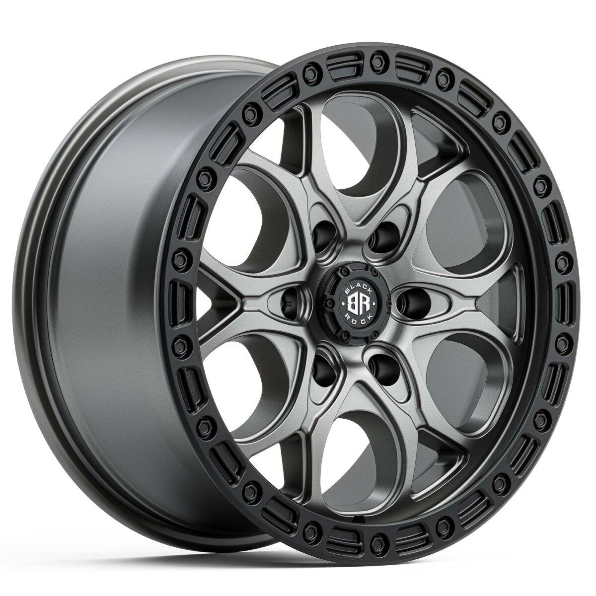 4X4 WHEELS BLACK ROCK BOLT GUNMETAL BLACK 17X8.5 6X139.7 RIMS