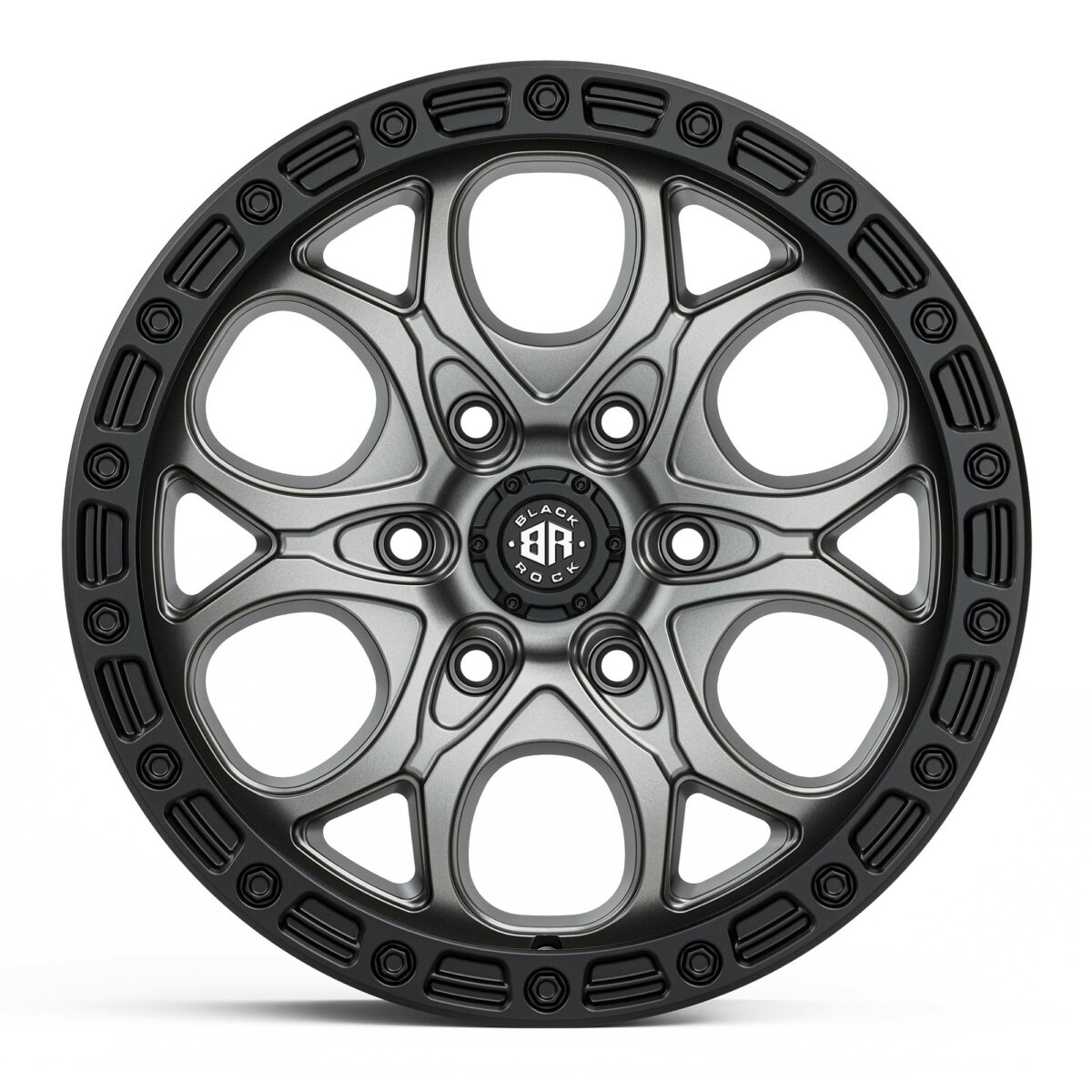 4X4 WHEELS BLACK ROCK BOLT GUNMETAL BLACK 17X8.5 6X139.7 RIMS