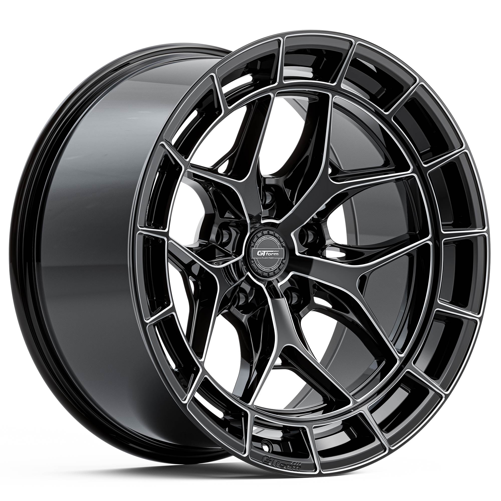 GT FORM GFS10 GLOSS BLACK MILLED 20X10 6X130 WHEEL - CNC Wheels