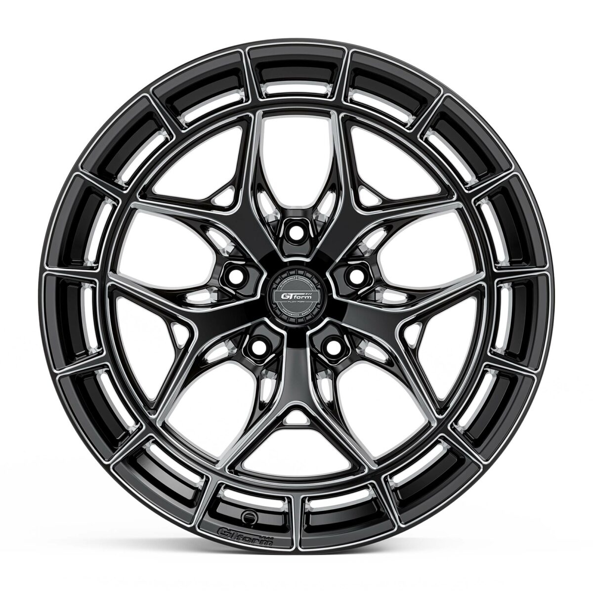 GT FORM GFS10 GLOSS BLACK MILLED 20X10 5X135 WHEEL - CNC Wheels