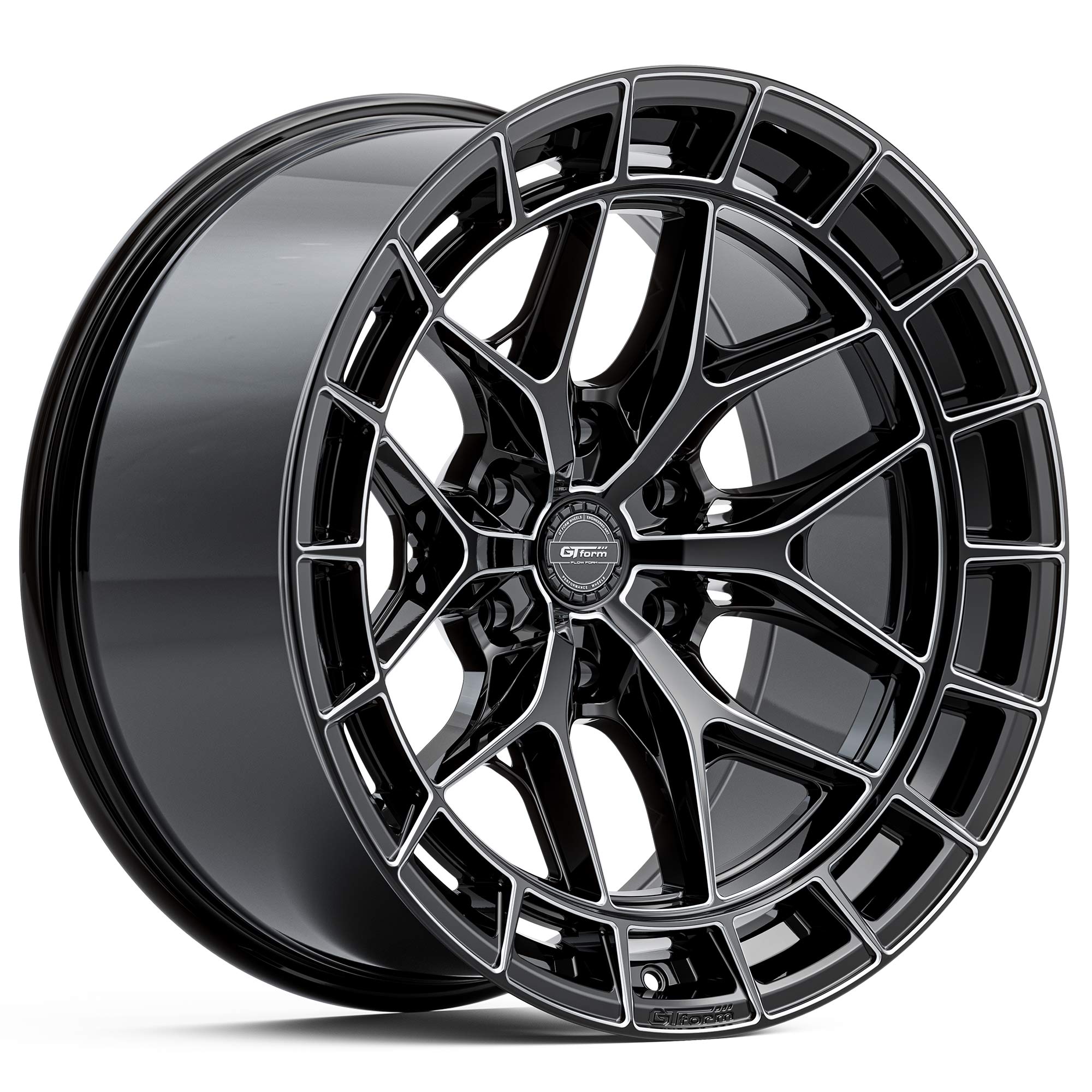 GT FORM GFS10 GLOSS BLACK MILLED 20X10 6X139.7 WHEEL ONLY - CNC Wheels