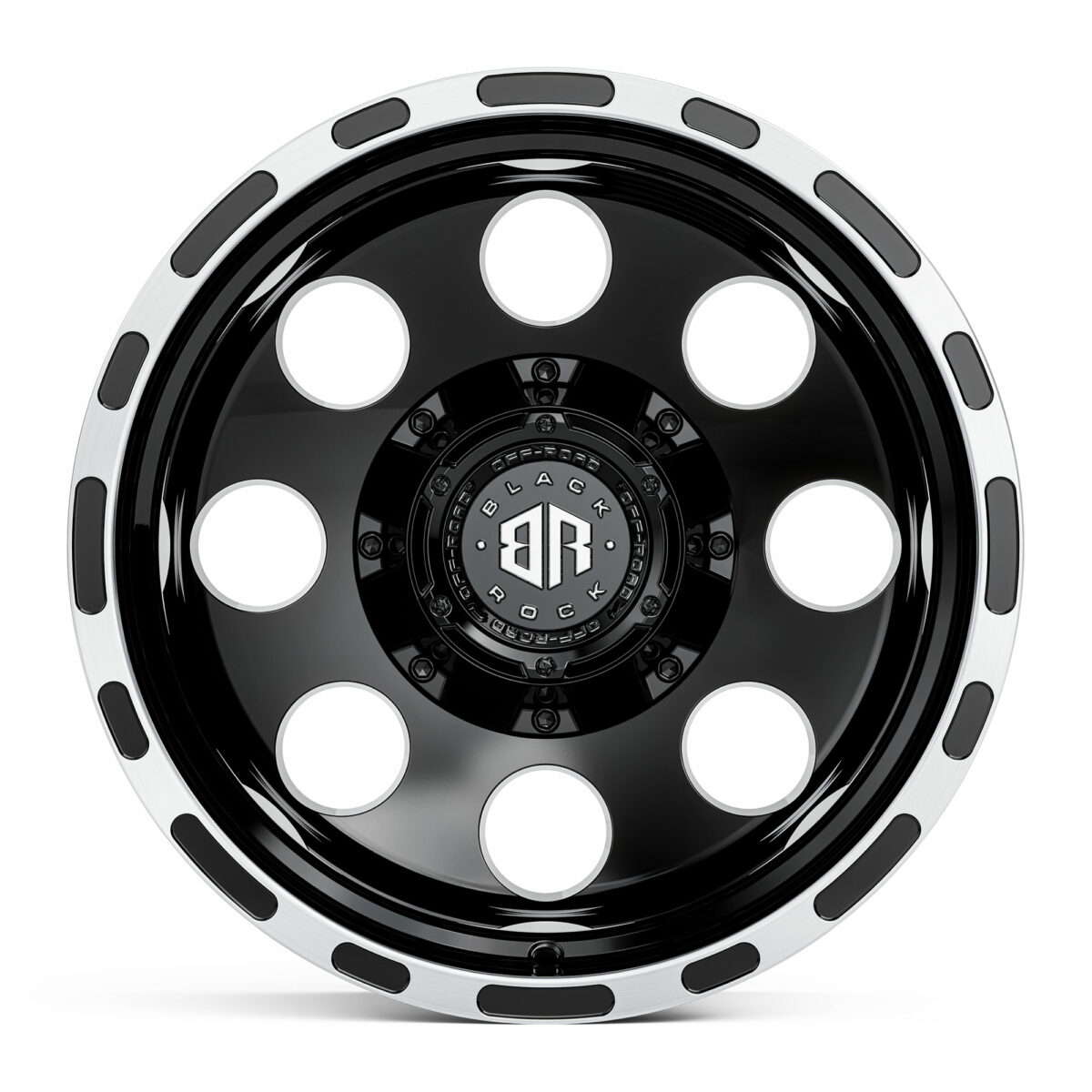 BLACK ROCK LIGHTNING BLACK MACHINED LIP 16X10 5X120 WHEEL - CNC Wheels