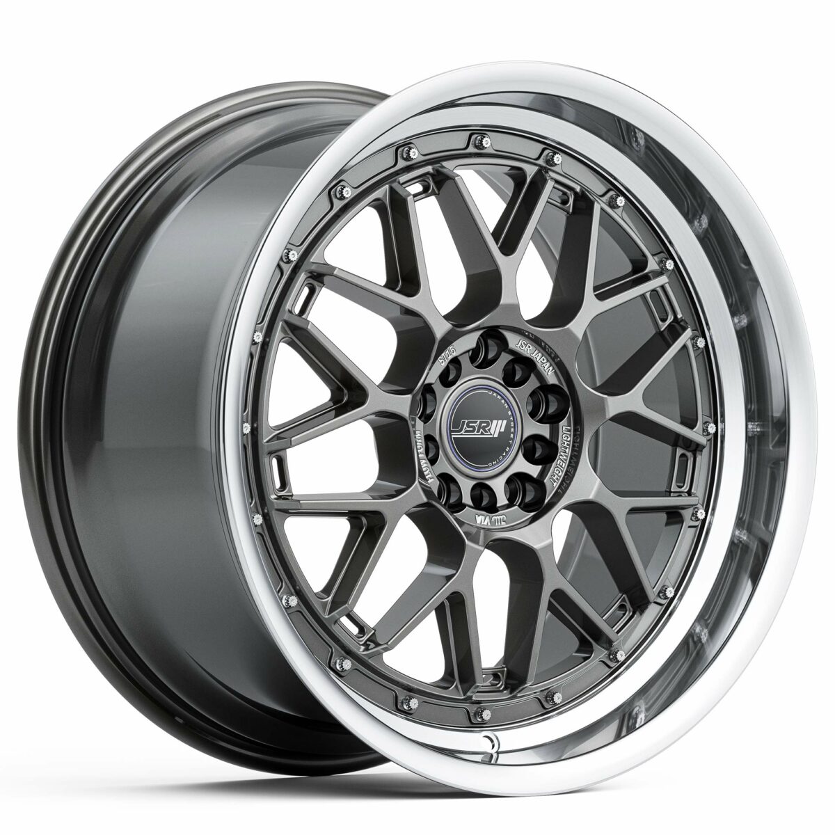RACING WHEELS JSR ST15 GUNMETAL GREY MACHINED LIP 19X9.5 5X120 WHEEL