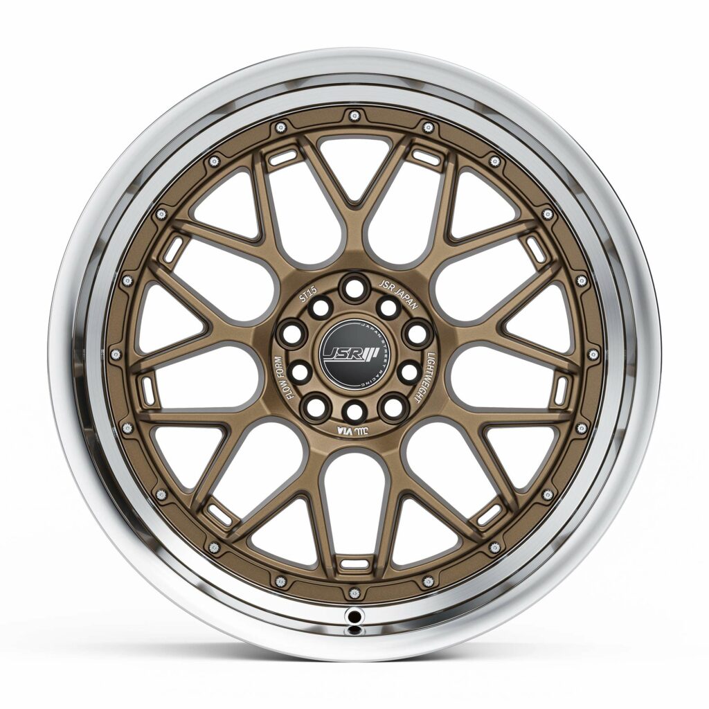 RACING WHEELS JSR ST15 MATTE BRONZE MACHINED LIP 19X9.5 5X120 WHEEL ONLY