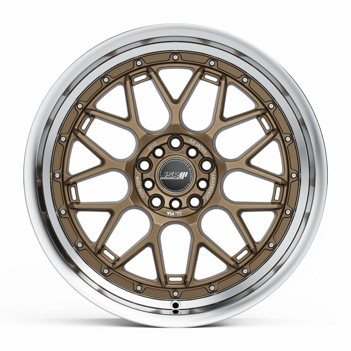 RACING WHEELS JSR ST15 MATTE BRONZE MACHINED LIP 19X9.5 5X110 WHEEL