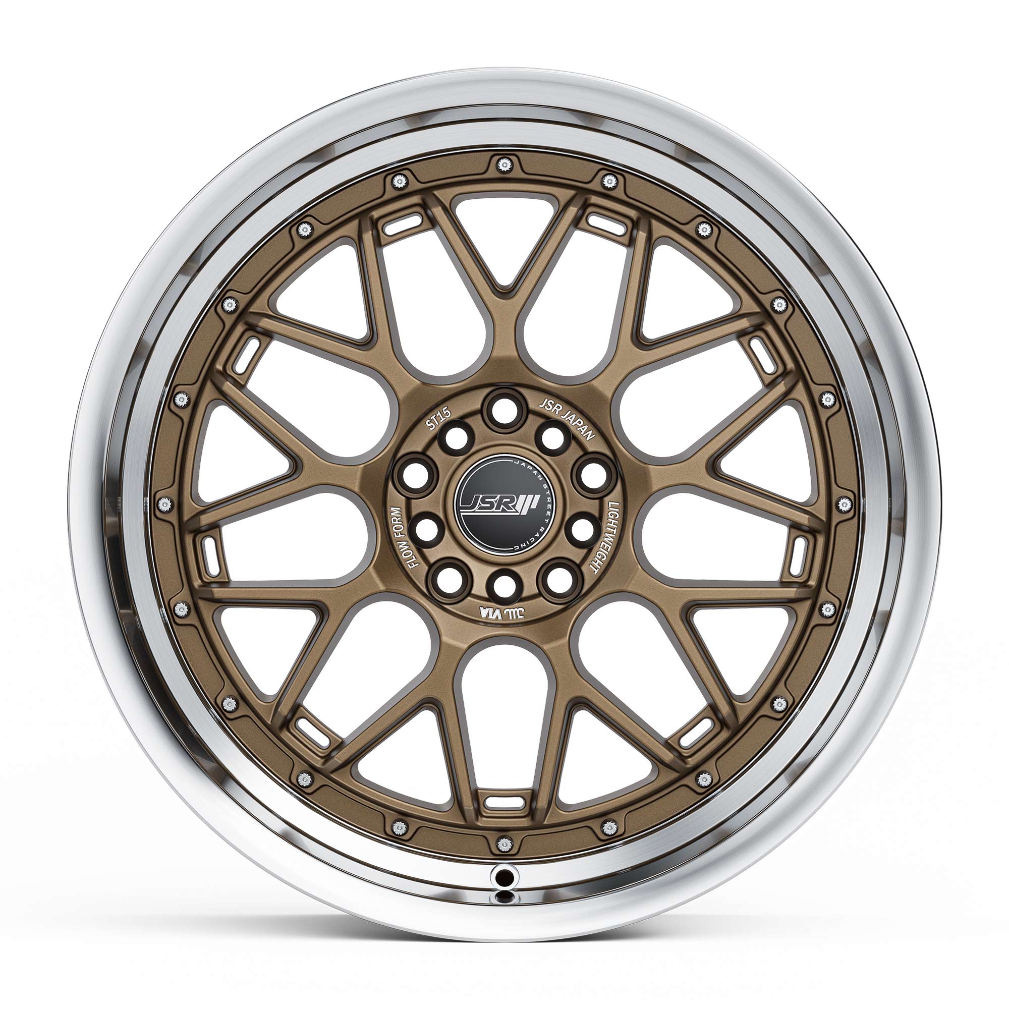 RACING WHEELS JSR ST15 MATTE BRONZE MACHINED LIP 19X9.5 5X120 WHEEL ONLY