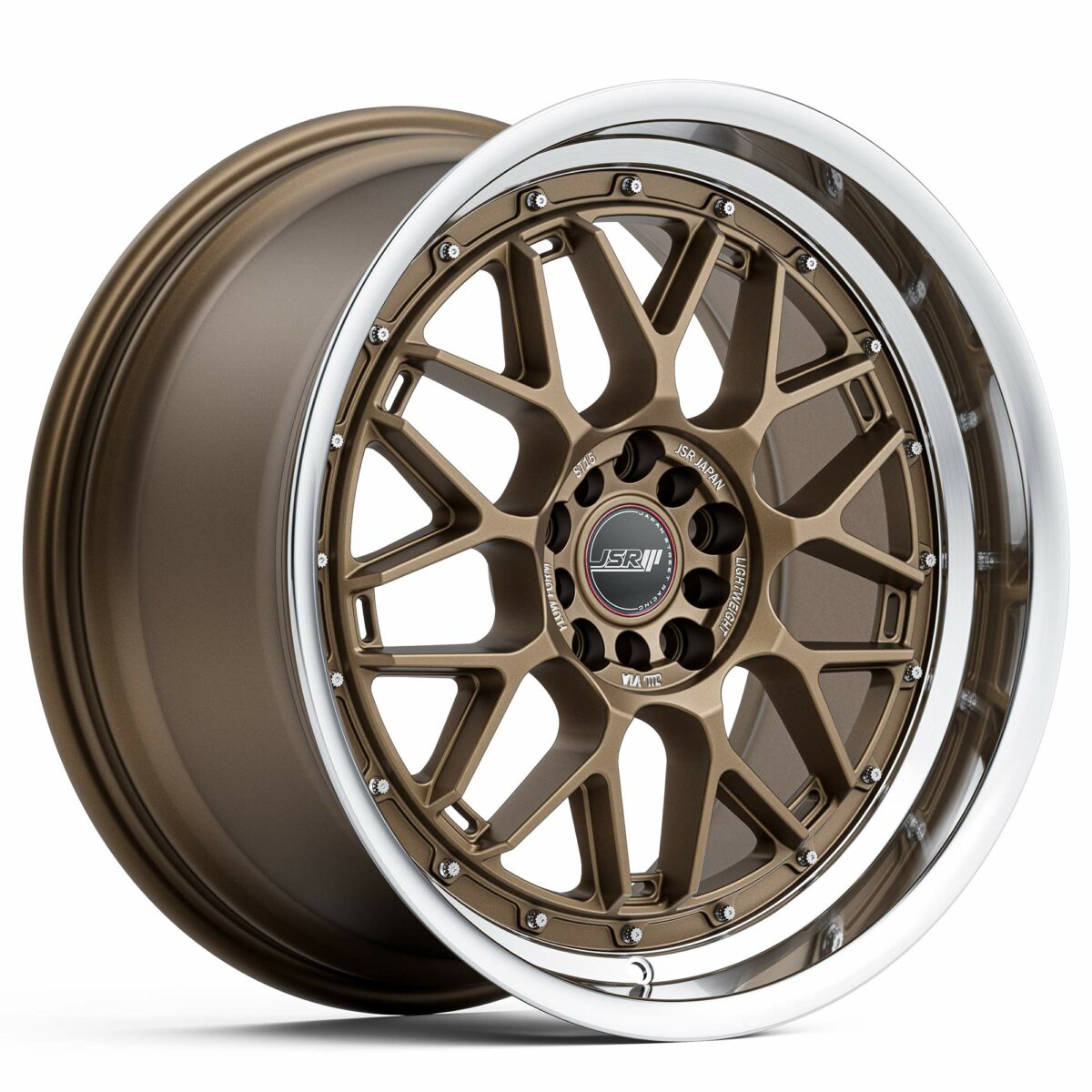 RACING WHEELS JSR ST15 MATTE BRONZE MACHINED LIP 19X9.5 5X110 WHEEL