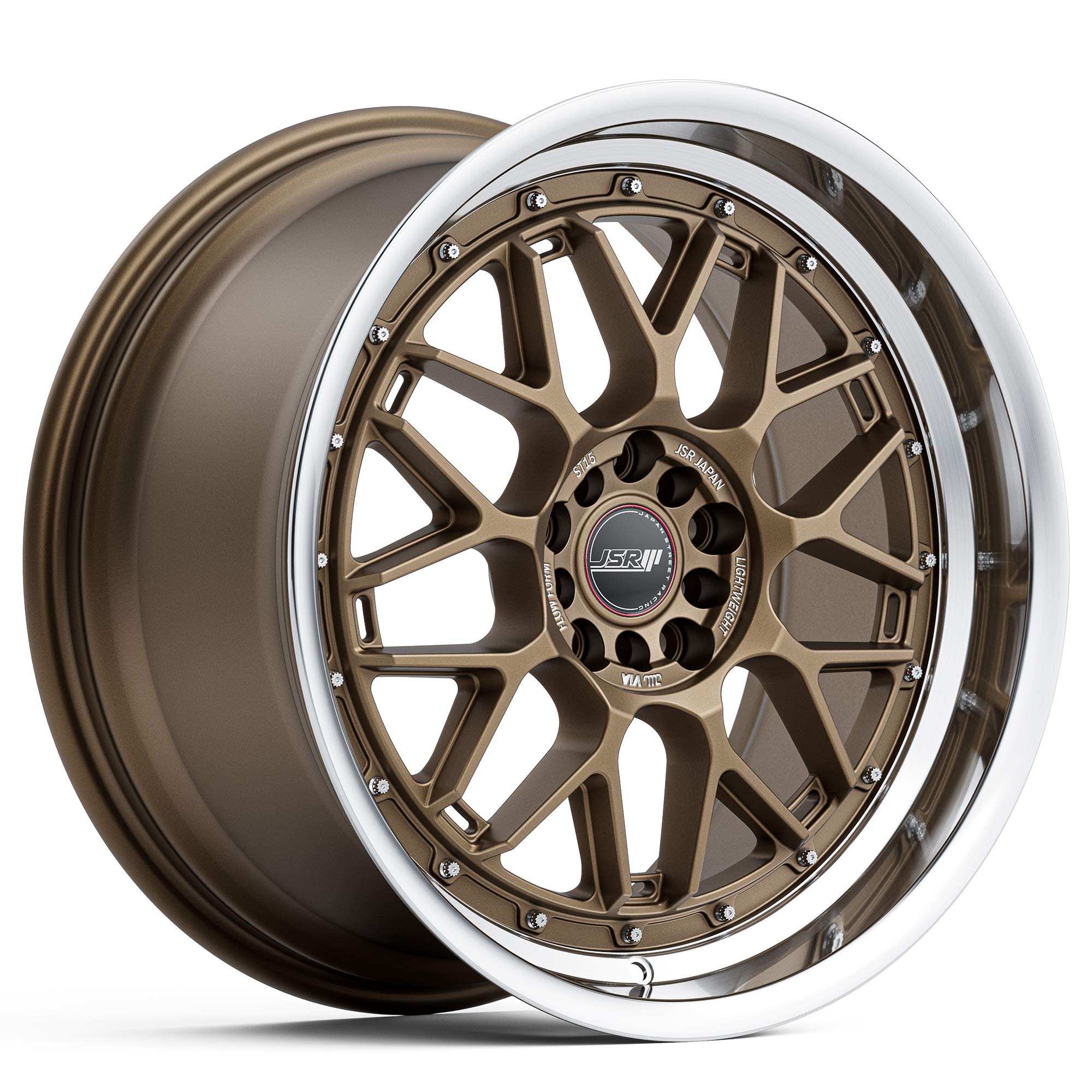 RACING WHEELS JSR ST15 MATTE BRONZE MACHINED LIP 18X8.5 5X120 WHEEL