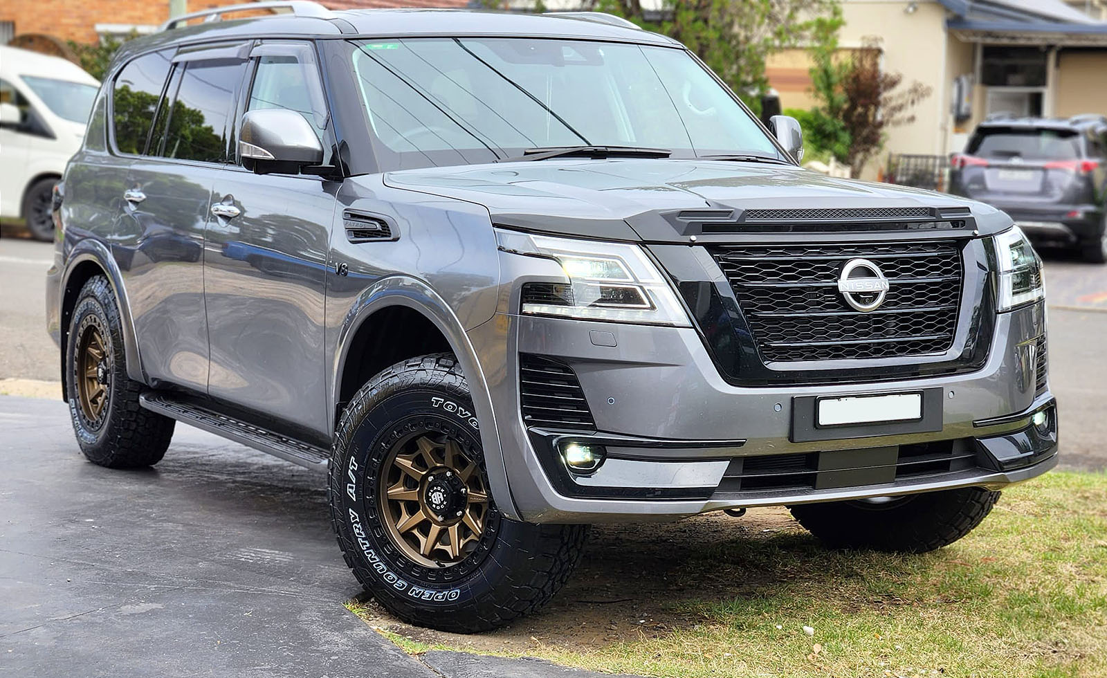 BLACK ROCK CAGE DARK BRONZE WITH BLACK RING 18X9 6X114.3 WHEEL & TYRE ...