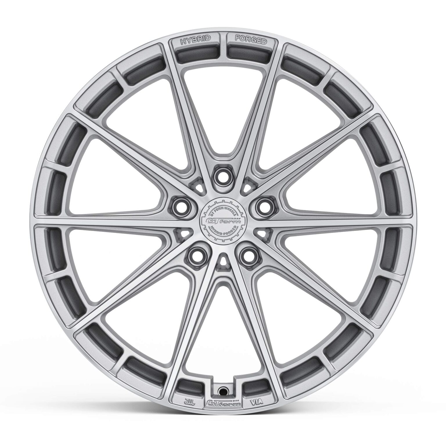 GT FORM HF1.1 HYBRID FORGED SILVER MACHINED 19X9 5X110 WHEEL - CNC Wheels