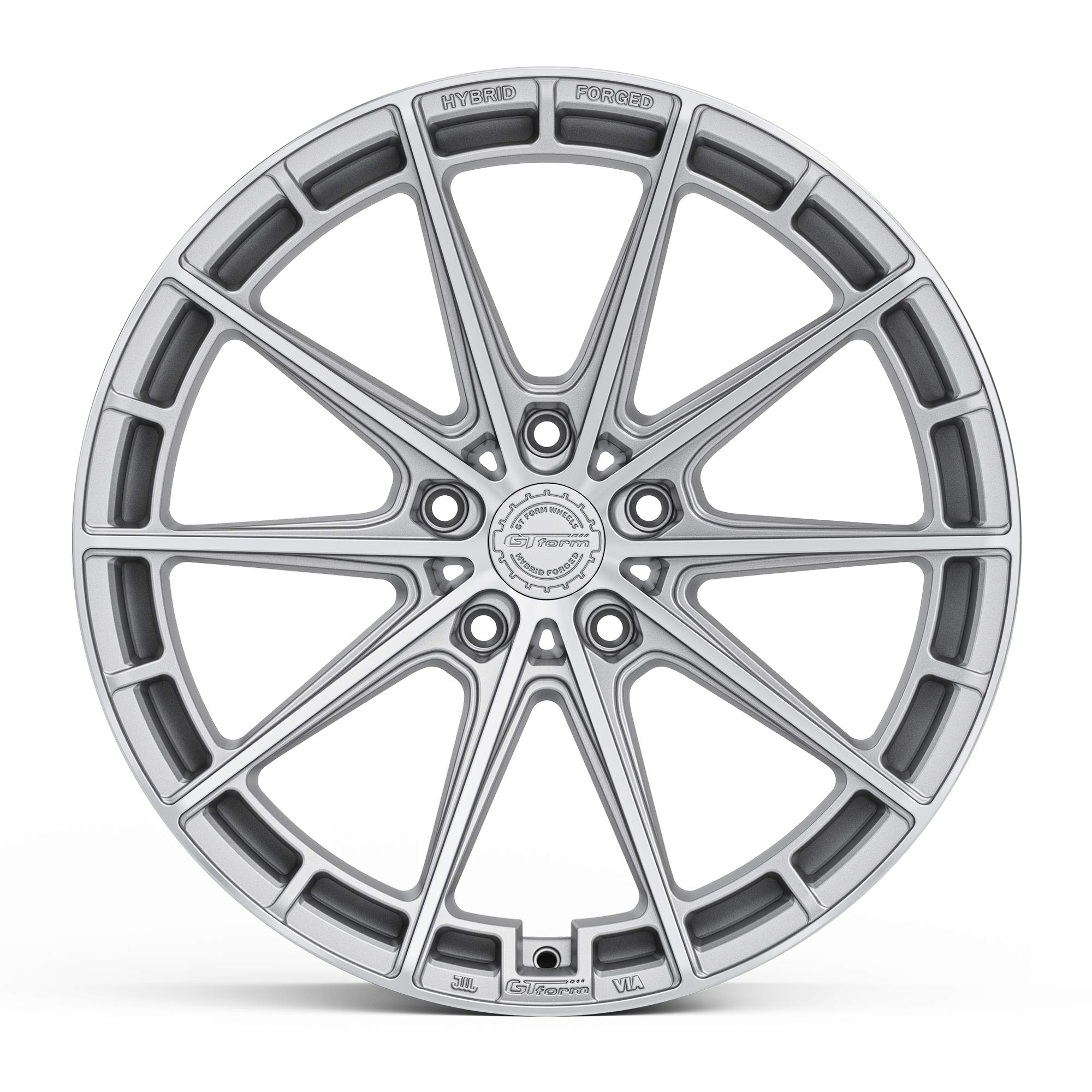 GT FORM HF1.1 HYBRID FORGED SILVER MACHINED 20X10.5 5X100 WHEEL - CNC ...