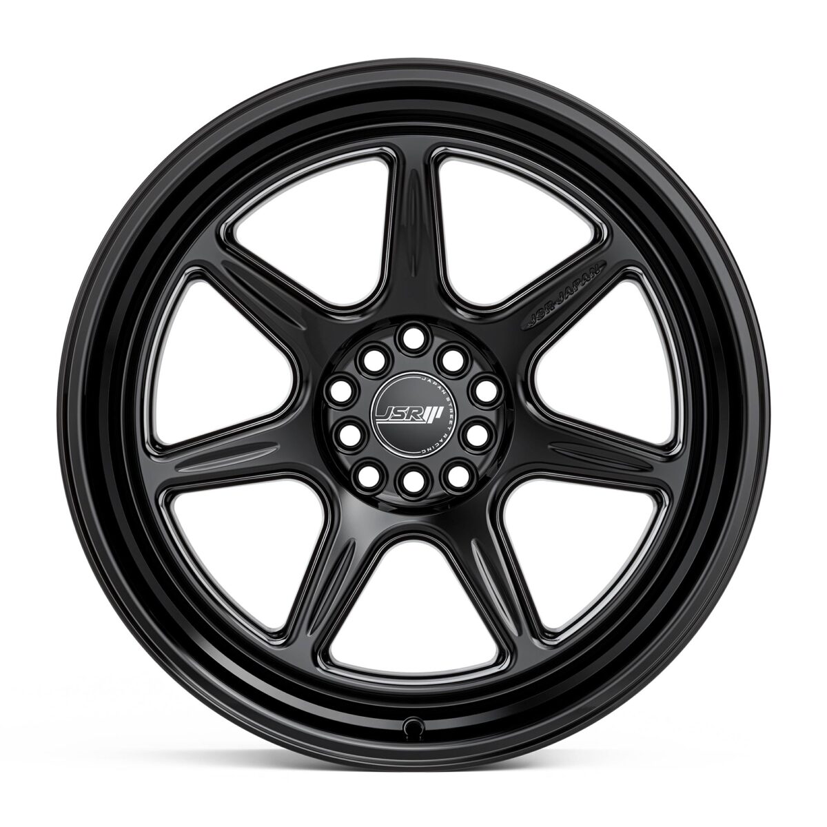 RACING WHEELS JSR ST35 GLOSS BLACK MACHINED LIP 18X8.5 5x112 WHEEL