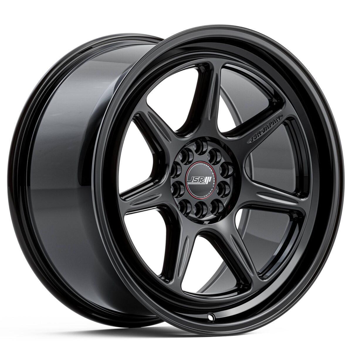 RACING WHEELS JSR ST35 GLOSS BLACK MACHINED LIP 18X8.5 5x112 WHEEL