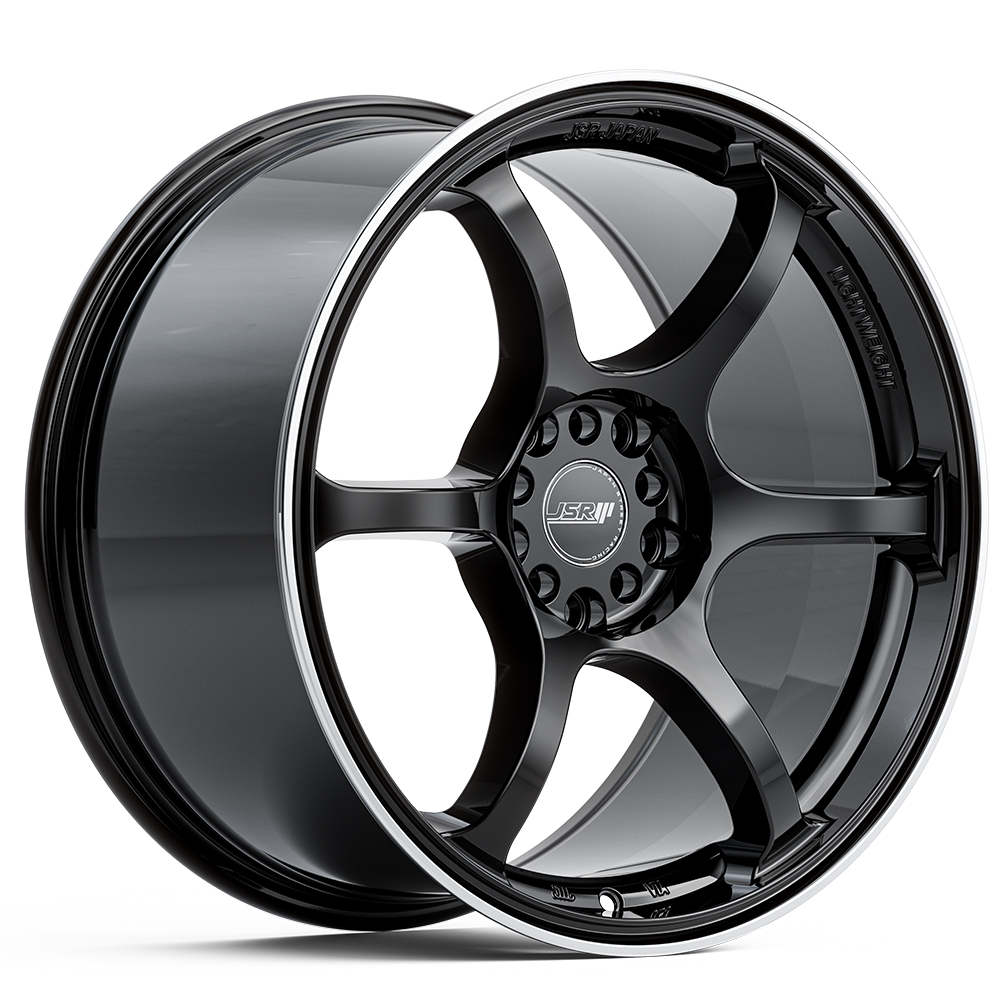 JSR ST06 GLOSS BLACK MACHINED LIP 18X8.5 5X110 WHEEL - CNC Wheels