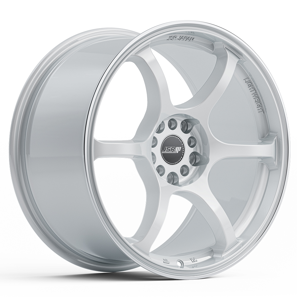 JSR ST06 GLOSS WHITE MACHINED LIP 18X8.5 5X100 WHEEL - CNC Wheels