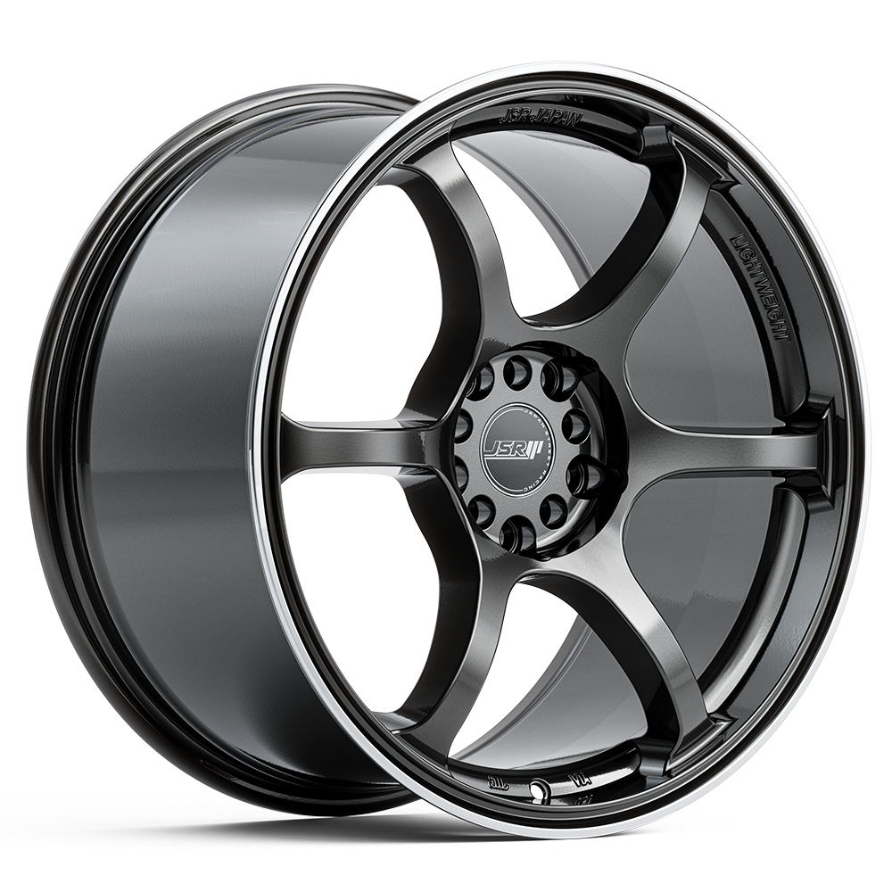 JSR ST06 GUNMETAL GREY MACHINED LIP 18X8.5 5X110 WHEEL ONLY - CNC Wheels