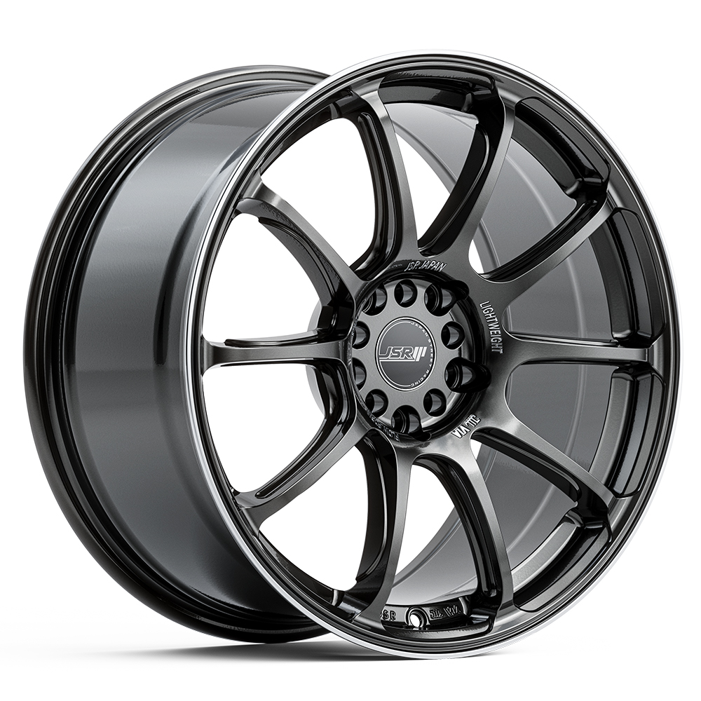 JSR ST10 GUNMETAL GREY MACHINED LIP 18X8.5 5X100 WHEEL - CNC Wheels