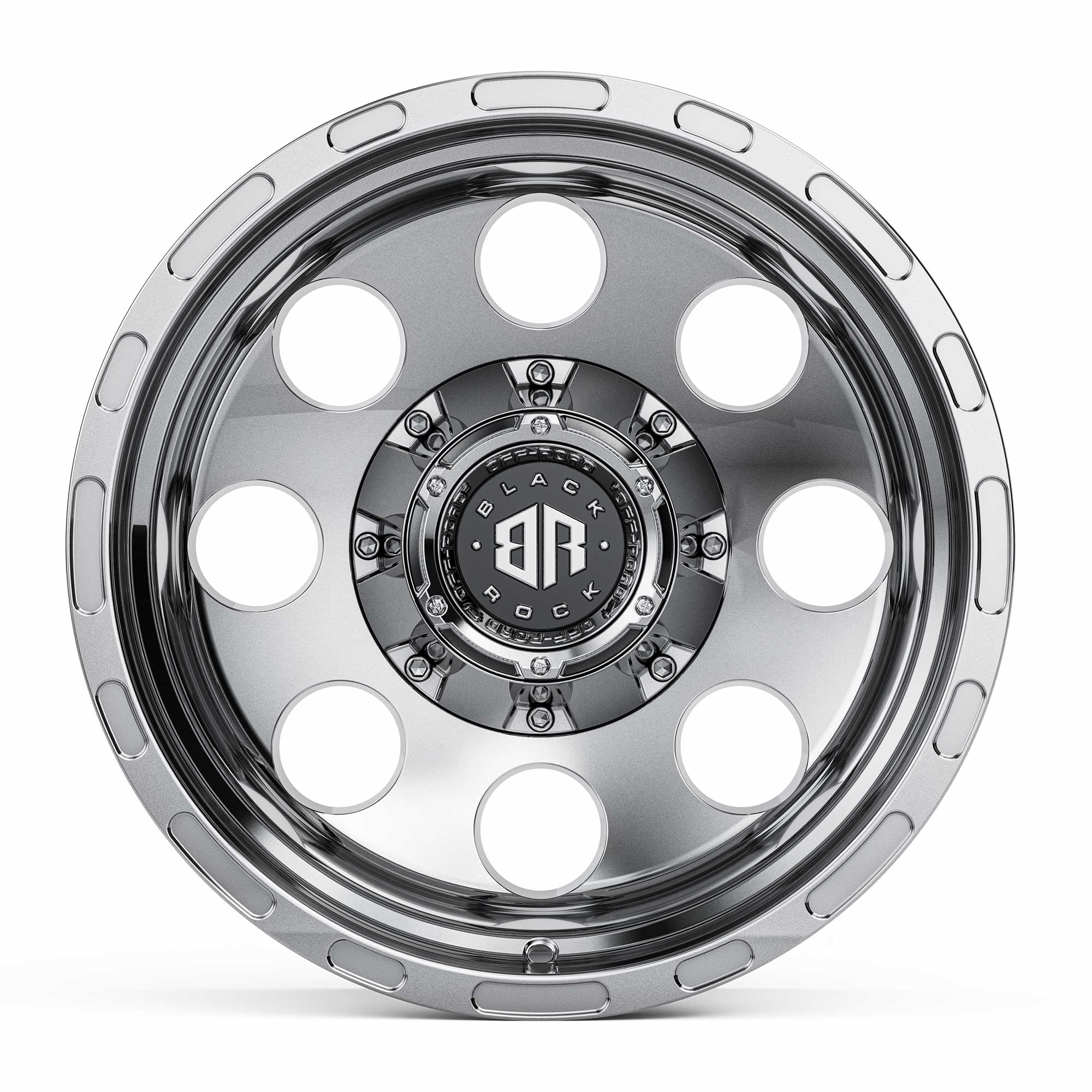 BLACK ROCK LIGHTNING POLISHED 16X10 6X139.7 WHEEL - CNC Wheels