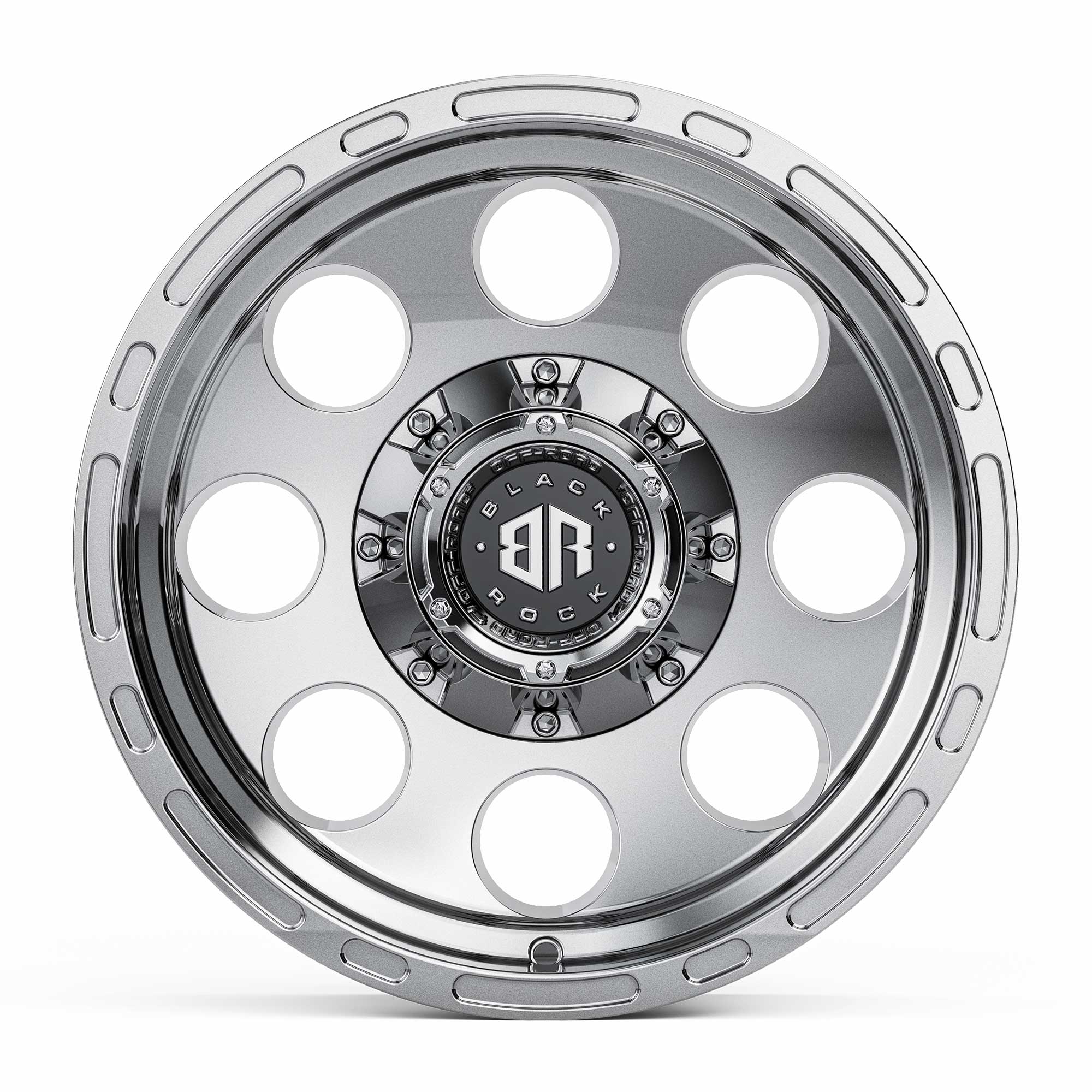 BLACK ROCK LIGHTNING POLISHED 16X8 5X114.3 WHEEL - CNC Wheels