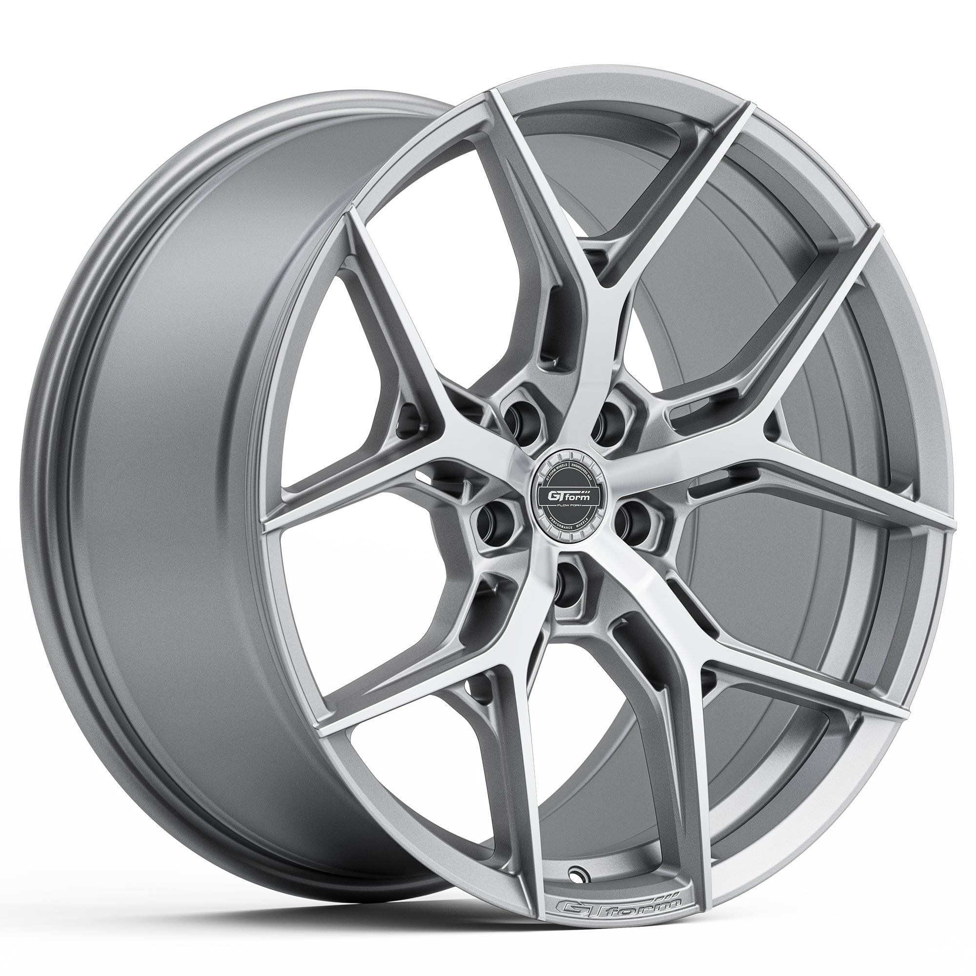 GT FORM TORQUE SILVER MACHINED FACE 19X8.5 5X114.3 WHEEL - CNC Wheels