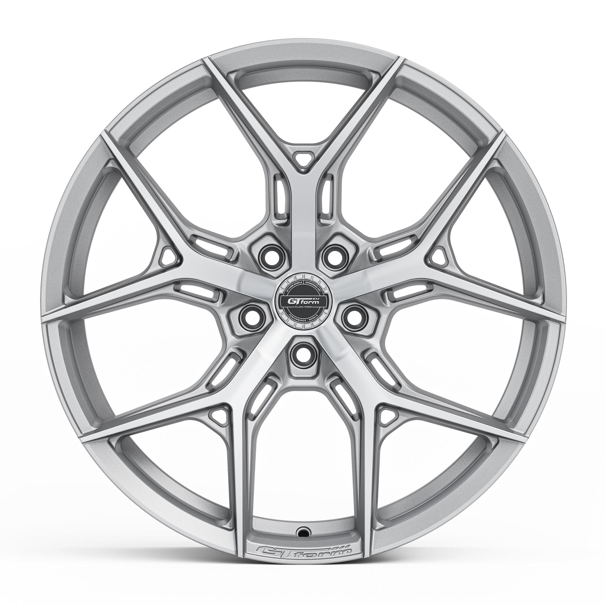 GT FORM TORQUE SILVER MACHINED FACE 19X8.5 5X108 WHEEL - CNC Wheels