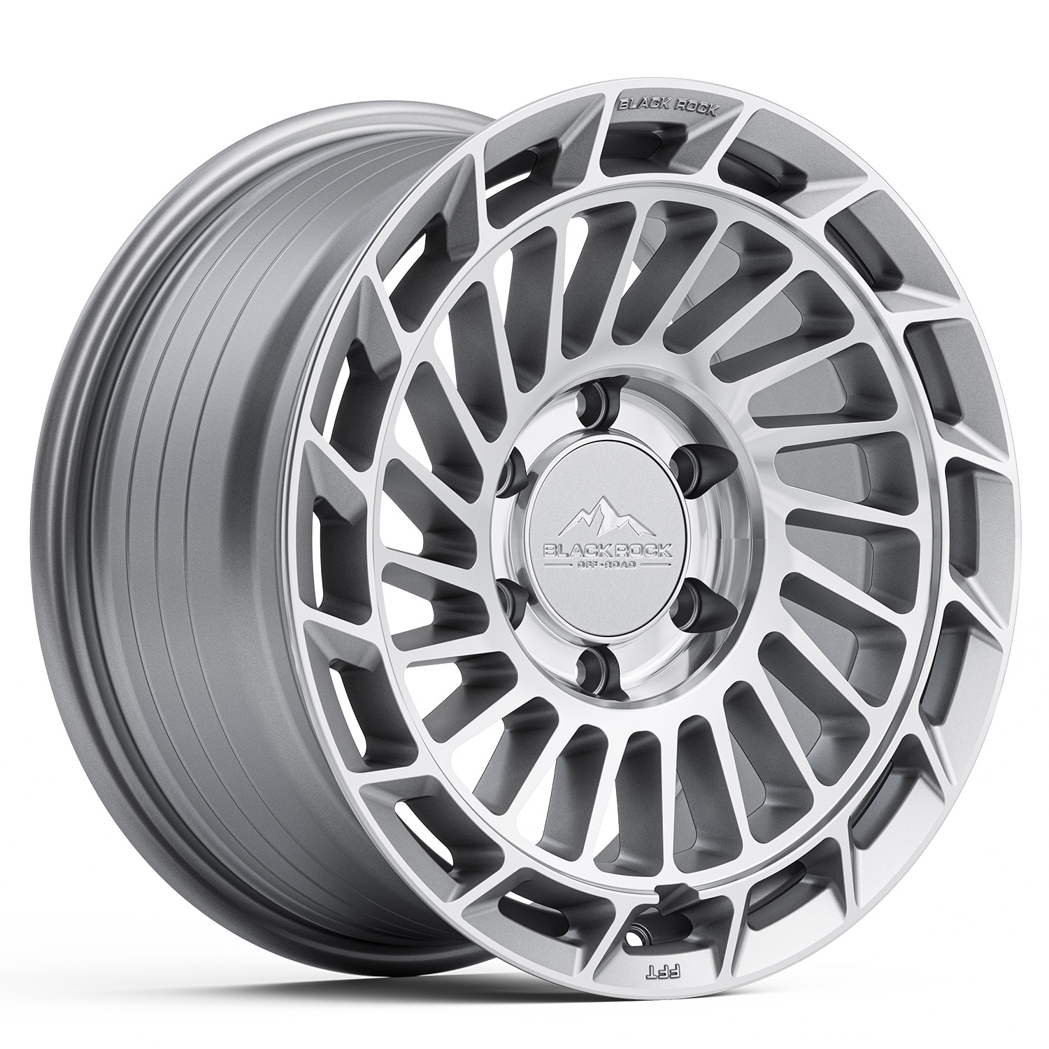 BLACK ROCK FFT01 BRUSHED SILVER 17X8.5 6X139.7 WHEEL ONLY - CNC Wheels