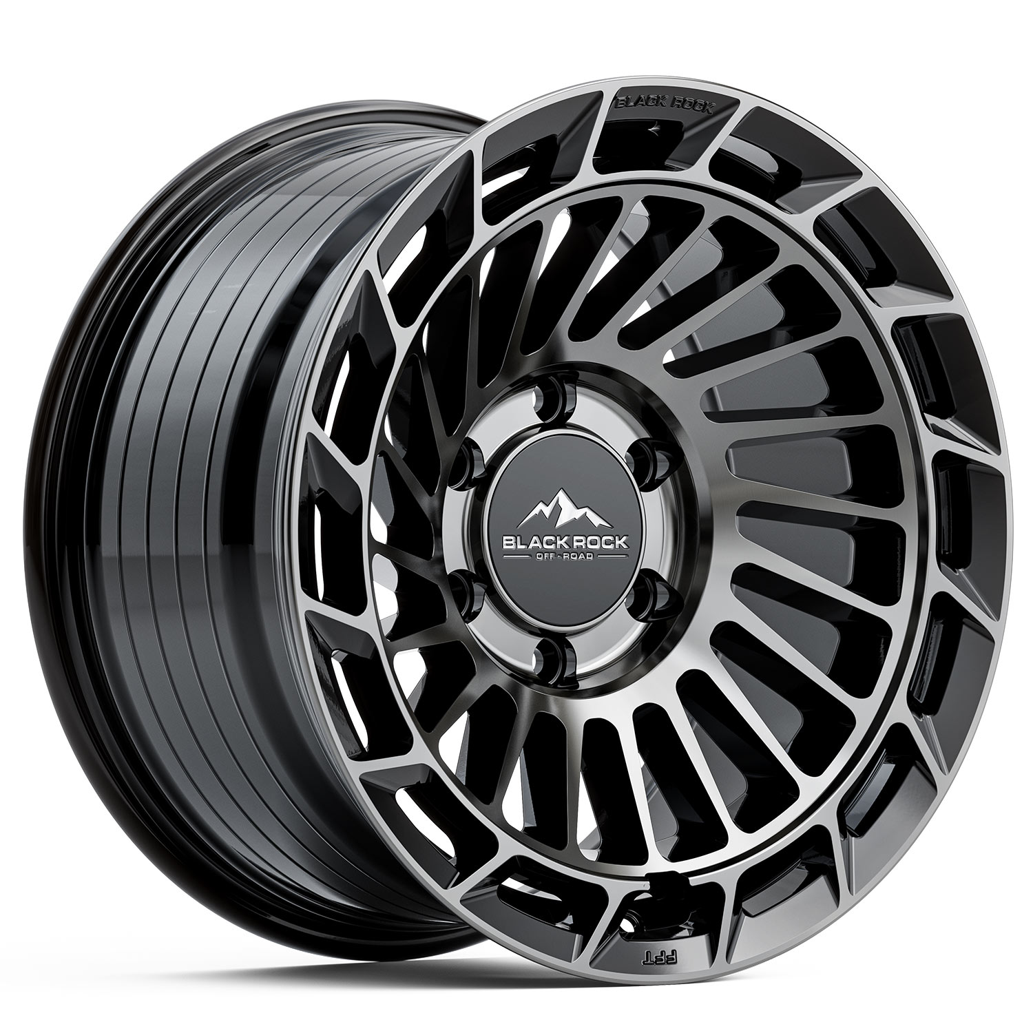 BLACK ROCK FFT01 GLOSS BLACK TINTED 17X9 6X139.7 WHEEL - CNC Wheels