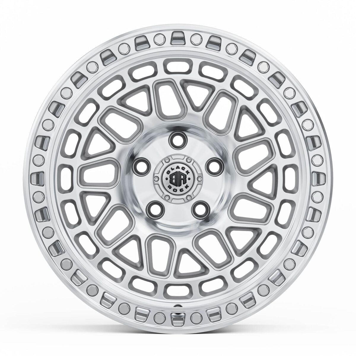 BLACK ROCK FURY SILVER MACHINED 18X9 5X127 WHEEL - CNC Wheels
