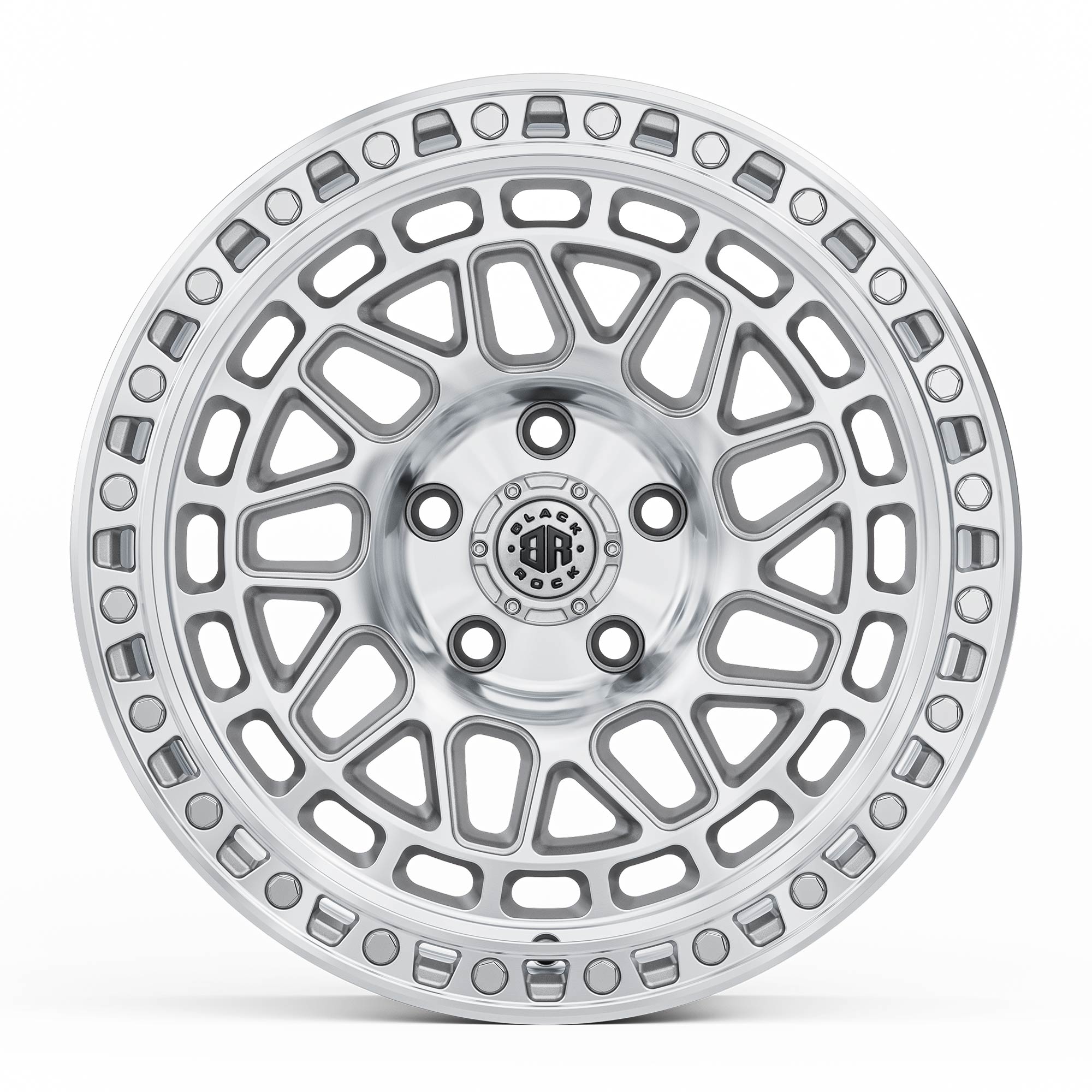 BLACK ROCK FURY SILVER MACHINED 17X9 6X130 WHEEL ONLY - CNC Wheels