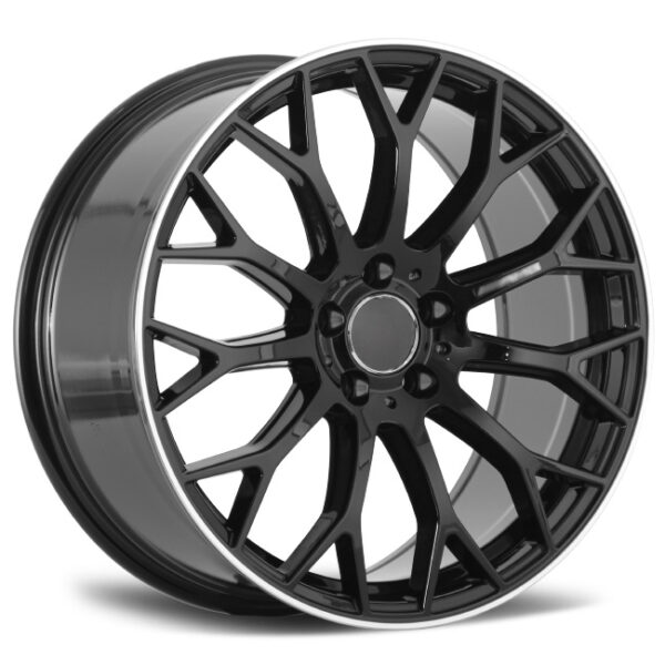 Mercedes Wheels 8130 19x9 5x112 Black Machined Lip | CNC Wheels