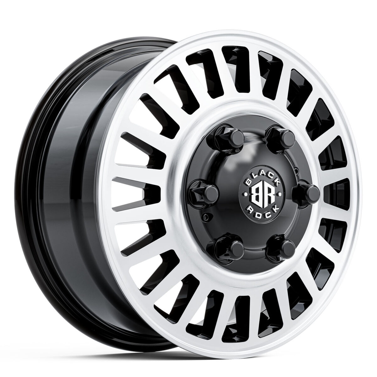 BLACK ROCK CARGO BLACK MACHINED FACE 16X7 5X112 WHEEL - CNC Wheels